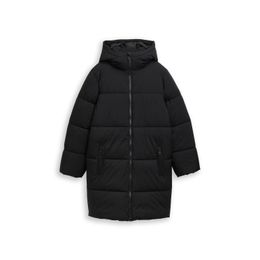 Tom Tailor Mädchen Puffer-Mantel mit Kapuze, schwarz, Uni, Gr. 152