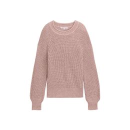 Tom Tailor Denim Damen Strickpullover mit leichten Ballonärmeln, rosa, Meliert, Gr. XL