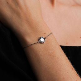 Holzkern Bracelets Women Silber und Wei&szlig;es Perlmutt