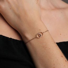 Holzkern Bracelets Women Rosé und Walnuss
