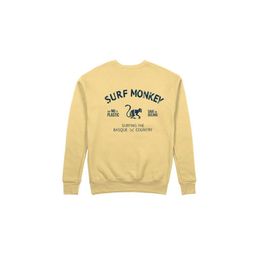 Surf Monkey Sweatshirt 'Rette das Ozean' Herren Gr&ouml;&szlig;e L gelb