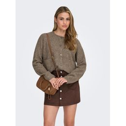 Only Damen Strickjacke "ONLPIEMONTE L/S CARDIGAN KNT NOOS"walnut detail:melange, Gr. XL, meliert, Strick, Obermaterial: 50% Polyacryl, 41% Polyester,