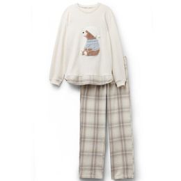 Intimissimi Pyjama 'Winter Bear' Damen Größe S beige / hellblau / braun