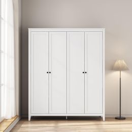 Kleiderschrank OTTO HOME "Borkum Schlafzimmerschrank Garderobe Landhaus Bestseller", weiß, B:166cm H:200cm T:52cm, FSC-zertifizierter Holzwerkstoff, Schränke