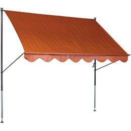 Klemmmarkise, orange (terrakotta), B:250cm H:275cm, Polyethylen, Angerer FREIZEITM&Ouml;BEL, Markisen, aus Stahl mit Polyesterbespannung