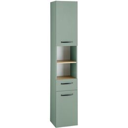 Hochschrank SAPHIR "Quickset 500, Badschrank 32,4 cm breit", salbei nachbildung, B:32,4cm H:176cm T:32,2cm, Holzwerkstoff, Schränke, Hochschrank