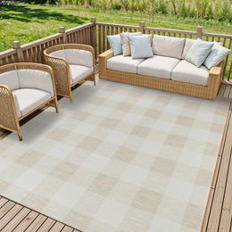 Outdoorteppich LIVABLISS "GORIS", beige, B:200cm H:5mm L:275cm, Kunstfaser, Teppiche, Outdoorteppich