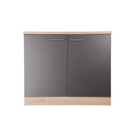 respekta Sp&uuml;lenunterschrank 'Merle' grau/eichefarben 100 x 84,8 x 60 cm