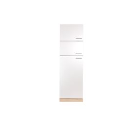 respekta K&uuml;hl-Gefrierkombination Umbauschrank 'Merle' wei&szlig;/eichefarben 60 x 200 x 60 cm