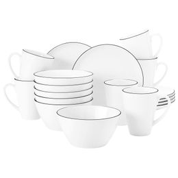 Seltmann Weiden Fr&uuml;hst&uuml;cks-Set Lido Black Line 18er Set