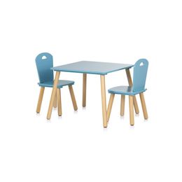 Chipolino Kinder Tischset Holztisch, 2 Holzst&uuml;hle, Kindersitzgruppe, 3-teilig blau