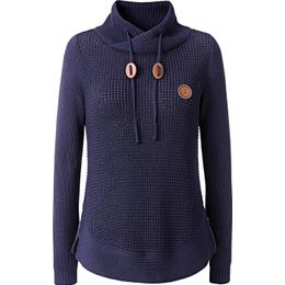 CR&Eacute;ATION L Damen Strickpullover mit Kordelzug marine Gr&ouml;&szlig;e 40