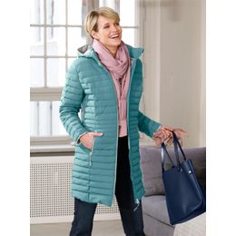 WITT Damen Steppjacke mit Kapuze, abnehmbar, mint-meliert, Größe 36