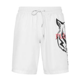 Badehose Plein Sport "Tiger", Herren, Gr. L, US-Gr&ouml;&szlig;en, wei&szlig; (01, wei&szlig;), Obermaterial: 100% Polyester, Badehosen Badehose