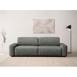 3-Sitzer Home Affaire "TORGE (257cm), Sofa,Schlafsofa in Cord, Samtvelours, Struktur fein", grau (anthrazit), B:257cm H:82cm T:105cm, 100% Polyester, Sofas, rundes Design, Schlaffunktion u. Bettkasten, Liegefl&auml;che: 135/200 cm