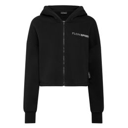 Kapuzensweatjacke Plein Sport "Scratch", Mädchen, Gr. XL, schwarz (02, schwarz), Obermaterial: 88% Baumwolle, 12% Polyester, Sweatjacken Zip-Hoodie