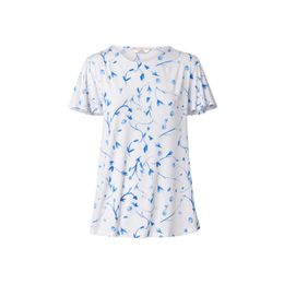 Tchibo - Blusenshirt mit Fl&uuml;gel&auml;rmeln - Damen - Gr. XL - wei&szlig;/print