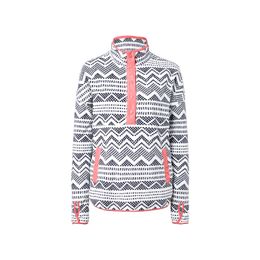 Tchibo - Fleecepullover mit Knopfleiste - Damen - Gr. XS - dunkelgrau/print