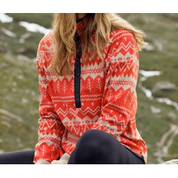 Tchibo - Fleecepullover - Damen - Gr. S - orange/print