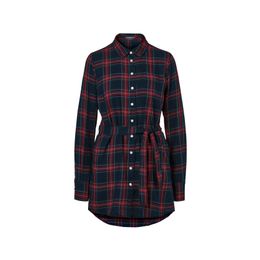 Tchibo - Karierte Longbluse aus Baumwoll-Flanell - Damen - Gr. 36 - dunkelblau/kariert