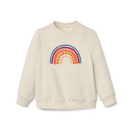 Tchibo - Kinder-Sweater mit Regenbogen-Applikation - Herren - Gr. 110/116 - creme