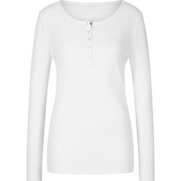 Heine Damen Langarmshirt mit Ripp-Struktur wei&szlig; Gr&ouml;&szlig;e 48