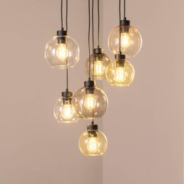 TK Lighting H&auml;ngelampe Cubus Mix, &Oslash; 49 cm, 7-flg., mehrfarbig, Glas, E27