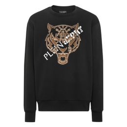 Sweatshirt Plein Sport "Tiger", Jungen, Gr. XXL, schwarz (0216, schwarz, gold), Obermaterial: 88% Baumwolle, 12% Polyester, Sweatshirts