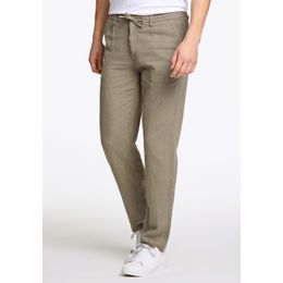 Leinenhose Junk De Luxe "Junk De Luxe Leinenhose", Herren, Gr. M, army, Obermaterial: 55% Baumwolle, 45% Leinen, relaxed fit, Hosen