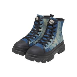 Stiefel Buffalo "Buffalo cade lace up hi", Damen, Gr. 38, blau, Kunstfaser, unifarben, Schuhe Stiefel
