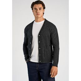 LINDBERGH Herren Cardigan "LINDBERGH Cardigan"charcoal mel, Gr. XL, Obermaterial: 80% Lammwolle, 20% Nylon, Strickjacken