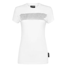 T-Shirt Plein Sport "T-Shirt", Damen, Gr. S, wei&szlig; (01, wei&szlig;), Obermaterial: 100% Baumwolle, Shirts T-Shirt