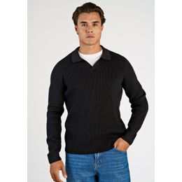 Strickpullover LINDBERGH "LINDBERGH Strickpullover", Herren, Gr. L, schwarz, Obermaterial: 80% Baumwolle, 20% Polyester, V-Ausschnitt, Pullover