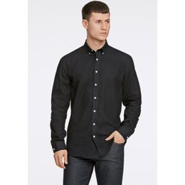 Leinenhemd LINDBERGH "LINDBERGH Leinenhemd", Jungen, Gr. L, Normalgr&ouml;&szlig;en, schwarz, Obermaterial: 55% Leinen, 45% Baumwolle, Hemden