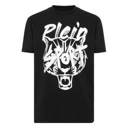 T-Shirt Plein Sport "Tiger", Jungen, Gr. S, schwarz-weiß (0201, schwarz, weiß), Obermaterial: 100% Baumwolle, Shirts T-Shirt