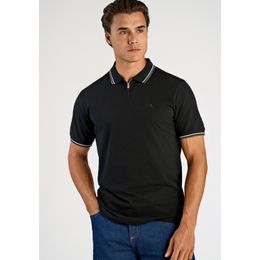Poloshirt LINDBERGH "LINDBERGH Poloshirt", Herren, Gr. XL, schwarz, Obermaterial: 60% Baumwolle, 40% Polyester, lässig geschnitten, Shirts