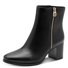 Stiefelette MARCO TOZZI by GMK, Damen, Gr. 37, schwarz, Lederimitat, unifarben, Schuhe, Blockabsatz, Businessstiefelette mit Feel Me-Ausstattung