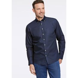 JACK'S INN 54 Businesshemd JACK&rsquo;S "JACK'S Oxford-Hemd", Herren, Gr. L, Normalgr&ouml;&szlig;en, navy mix, Obermaterial: 97% Baumwolle, 3% Elasthan, Hemden