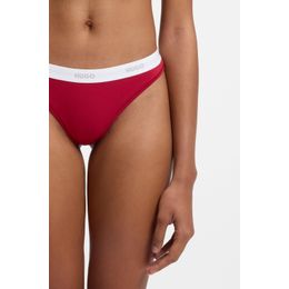 HUGO UNDERWEAR Damen String "ID", Gr. Lmedium rot 610, Jersey, Obermaterial: 93% Baumwolle, 7% Elasthan, Unterhosen, aus Stretch-Baumwolle mit Logos