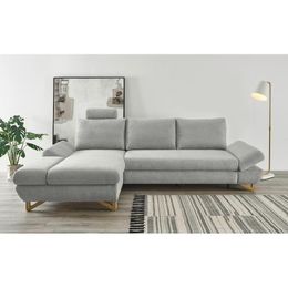 Home Affaire Schlafsofa »City/Giron« komfortable Bettfunktion (Liegefläche 245 x 138 cm), sowie Bettkasten silberfarben