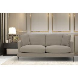 Home Affaire 2-Sitzer &raquo;Cozy elegantes Designsofa, Ma&szlig;e B/T/H: 151/97/80 cm&laquo; mit losen Kissen und Metallbeinen beige Samtoptik (100% Polyester);