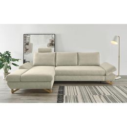 Home Affaire Schlafsofa &raquo;City/Giron&laquo; komfortable Bettfunktion (Liegefl&auml;che 245 x 138 cm), sowie Bettkasten Beige