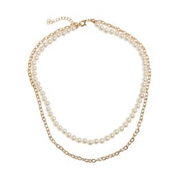Urban Classics Edelstahlkette »Unisex Pearl Layering Necklace« gold onesize Stilvolle Halsketten für jeden Anlass