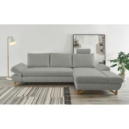 Home Affaire Schlafsofa &raquo;City/Giron&laquo; komfortable Bettfunktion (Liegefl&auml;che 245 x 138 cm), sowie Bettkasten Hellgrau