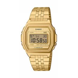 CASIO VINTAGE Chronograph Quarzuhr, Armbanduhr, Damenuhr, Herrenuhr, Edelstahlarmband, digital goldfarben Topaktueller Chronograph