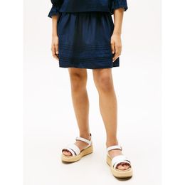 Tommy Hilfiger M&auml;dchen Webrock &raquo;EMBROIDERED TAPE SKIRT&laquo; f&uuml;r Kinder bis 16 Jahre, mit Stickerei blau 6 (116)