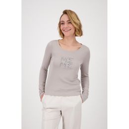monari Damen Langarmshirt &raquo;Shirt Rippe + Schmuck&laquo; Mit Rundhalsausschnitt 36