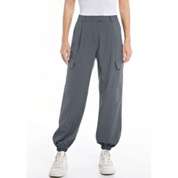 Replay Damen Cargohose grau 30, N-Gr
