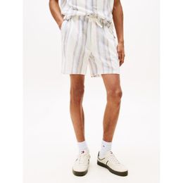 Tommy Jeans Herren Shorts &raquo;TJM SLUB STR BEACH SHORT EXT&laquo; modisch gestreift wei&szlig; S, N-Gr