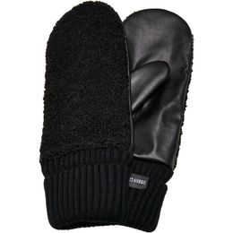 Urban Classics Baumwollhandschuhe &raquo;Unisex Sherpa Synthetic Leather Gloves&laquo; black